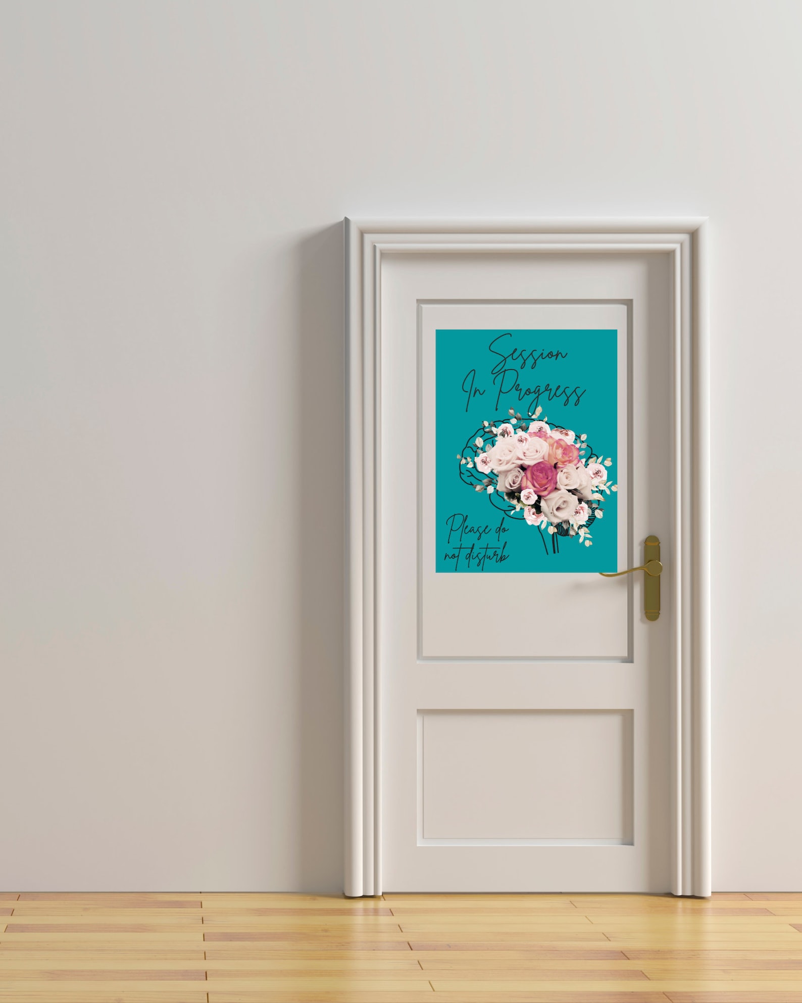 Session in Progress Sign: Floral Brain Therapy Office Decor (digital ...