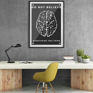 Do Not Believe Everything Mental Health Digital Print Poster|therapy ...