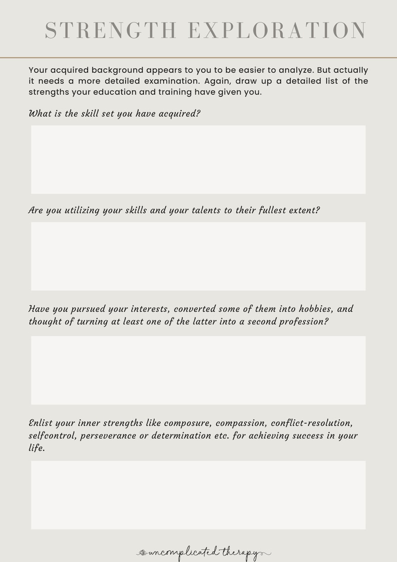 Strengths & Qualities Exploration|therapy Worksheets|counseling ...