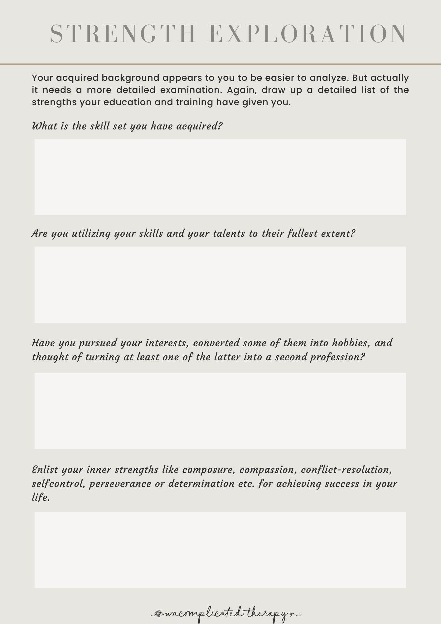 Strengths and Qualities Exploration Worksheets (2) For Therapists ...