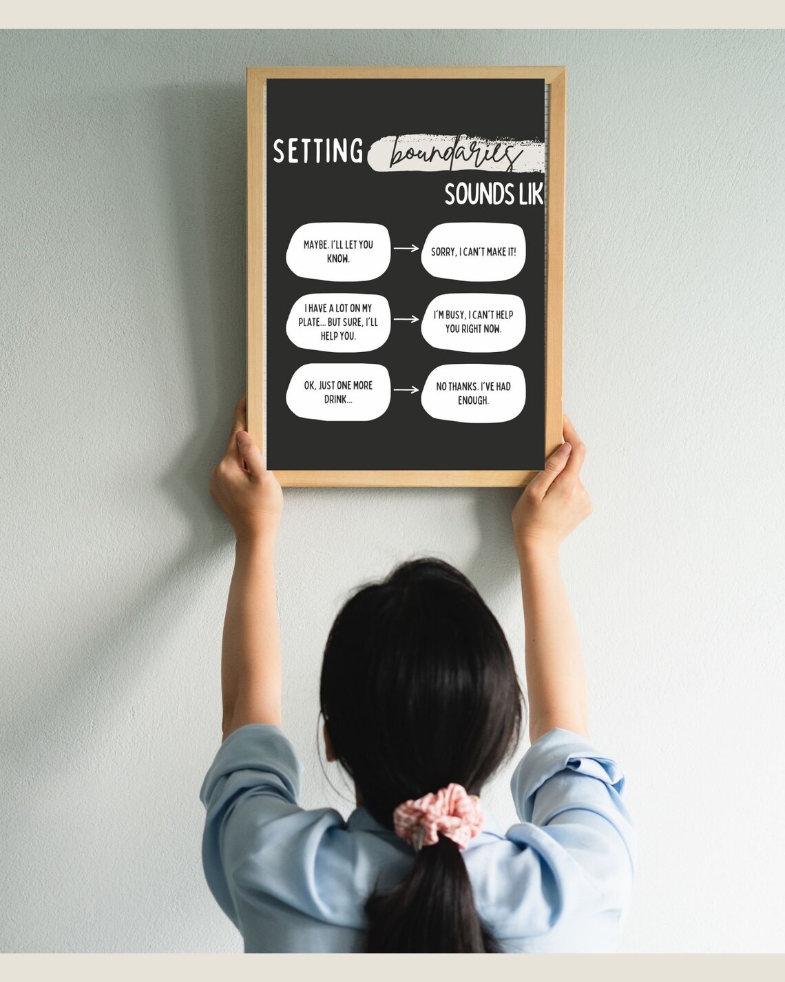 Setting Boundaries Sounds Like Poster Therapy Office Decor counseling ...