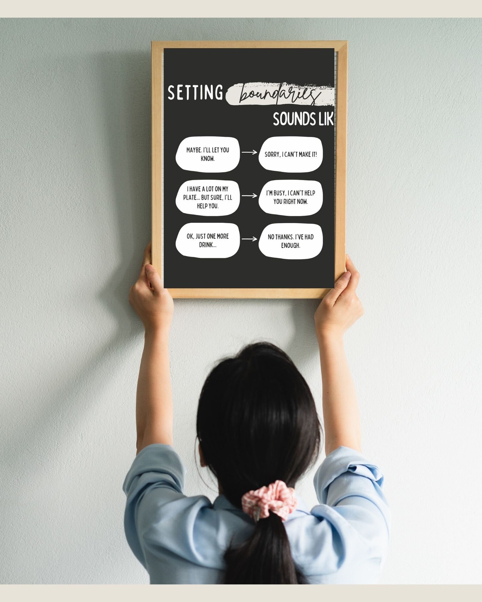 Setting Boundaries Sounds Like Poster Therapy Office Decor counseling ...