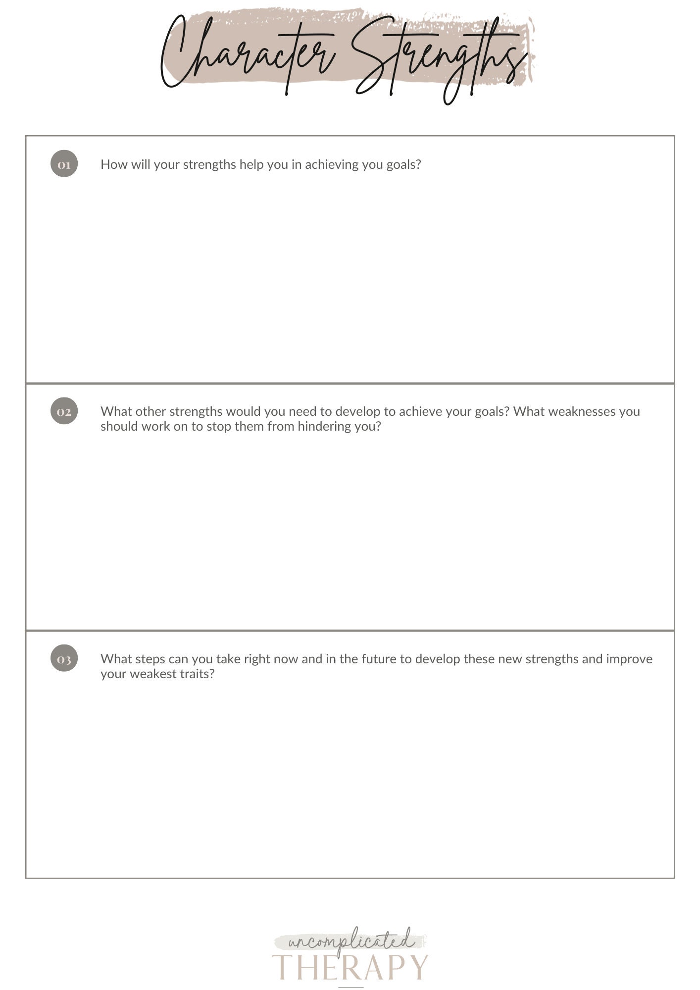 Character Strengths Worksheets (2) For Therapists, Counselors, Coaches ... Character Strengths Worksheets (2) For Therapists, Counselors, Coaches ...