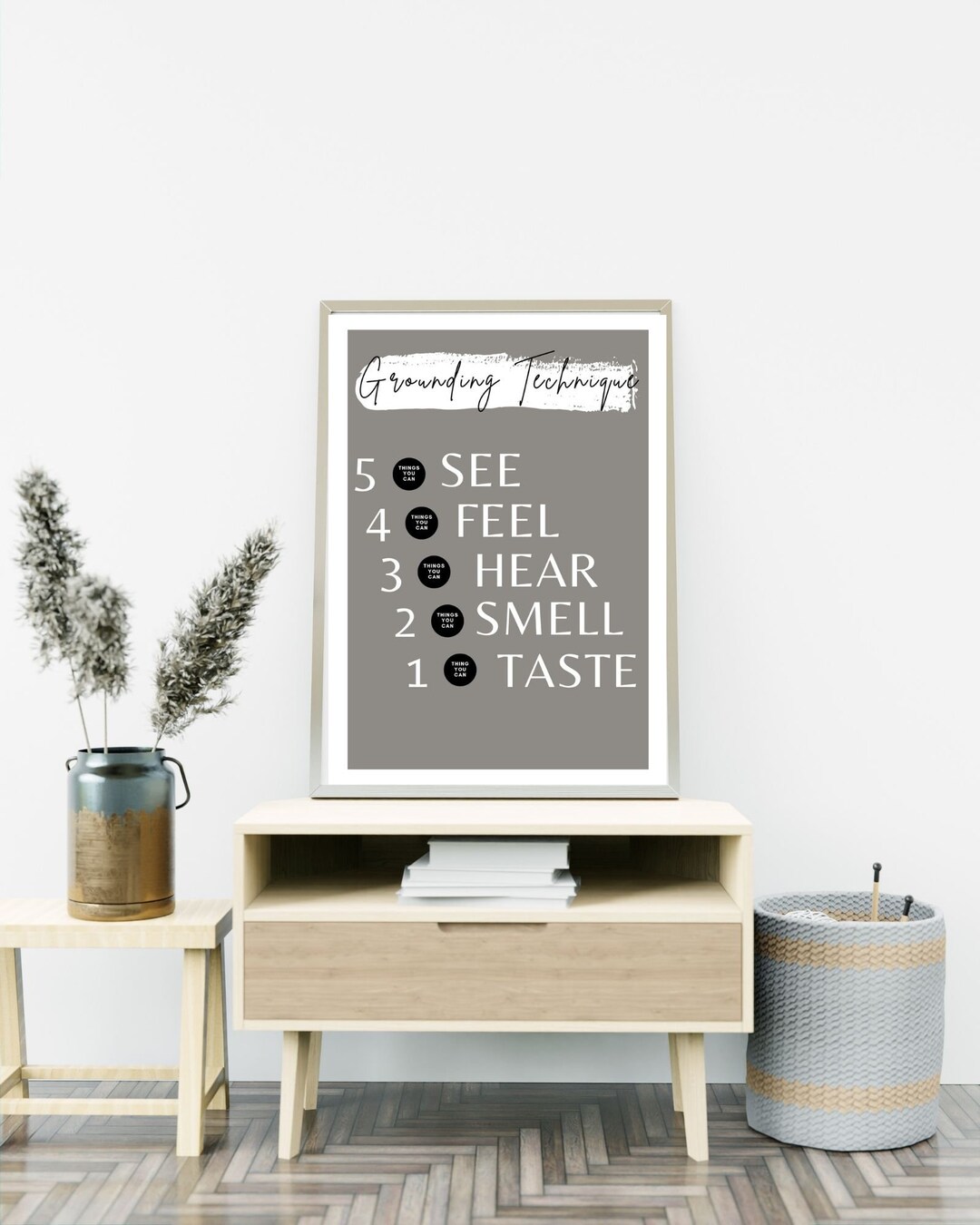 Sense Grounding Techniques Poster| Therapy Office Decor | Counseling ...