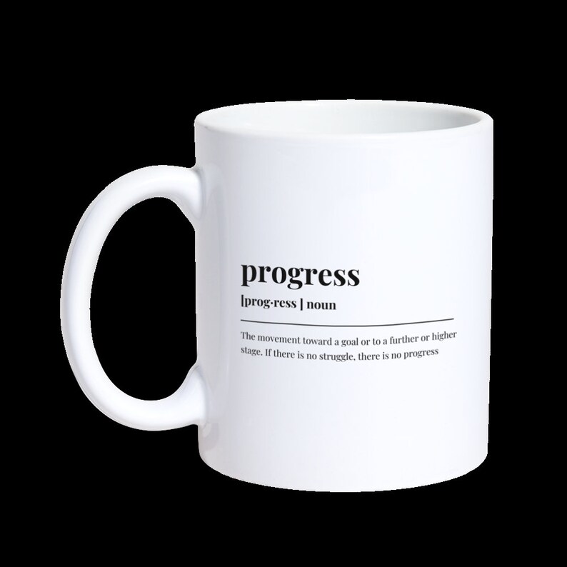 Progress Definition Affirmational Double Sided Coffee - Etsy