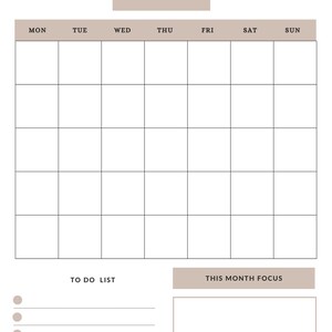 Productive Monthly Calendar |therapy Worksheets|counseling Resources ...