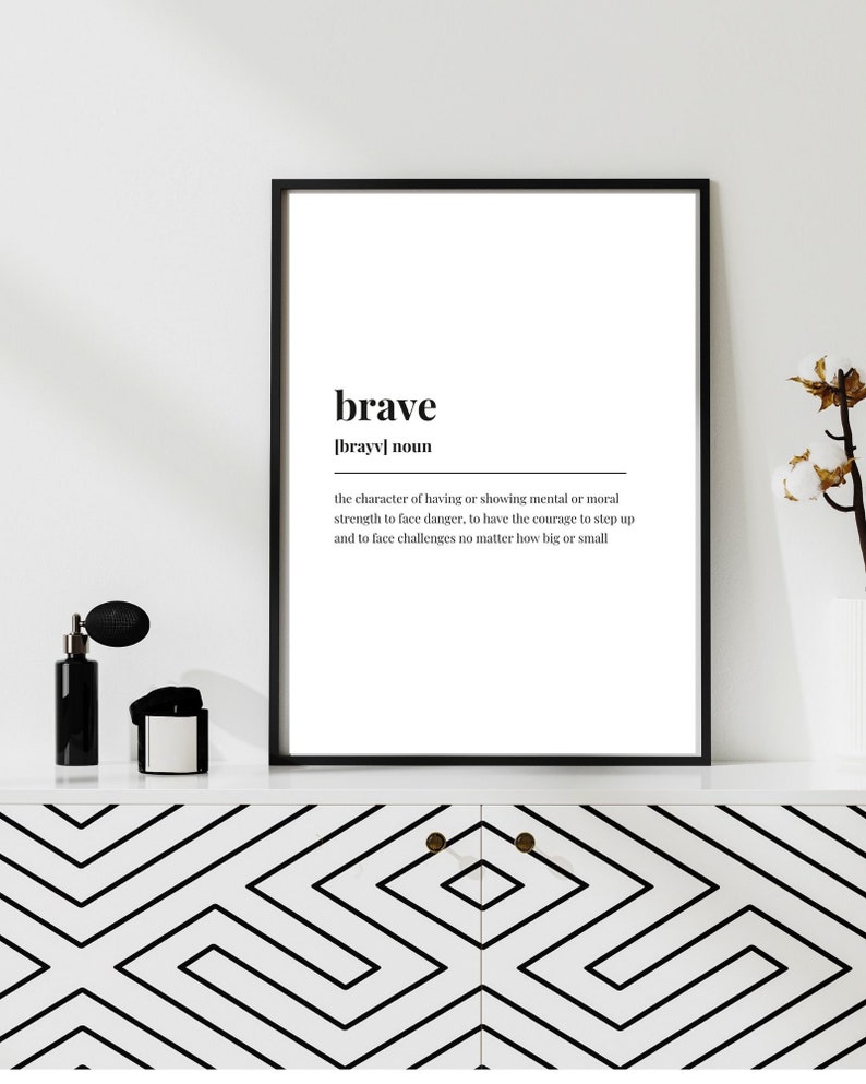 Brave Definition Print: Therapy Office Wall Art (digital Download ...