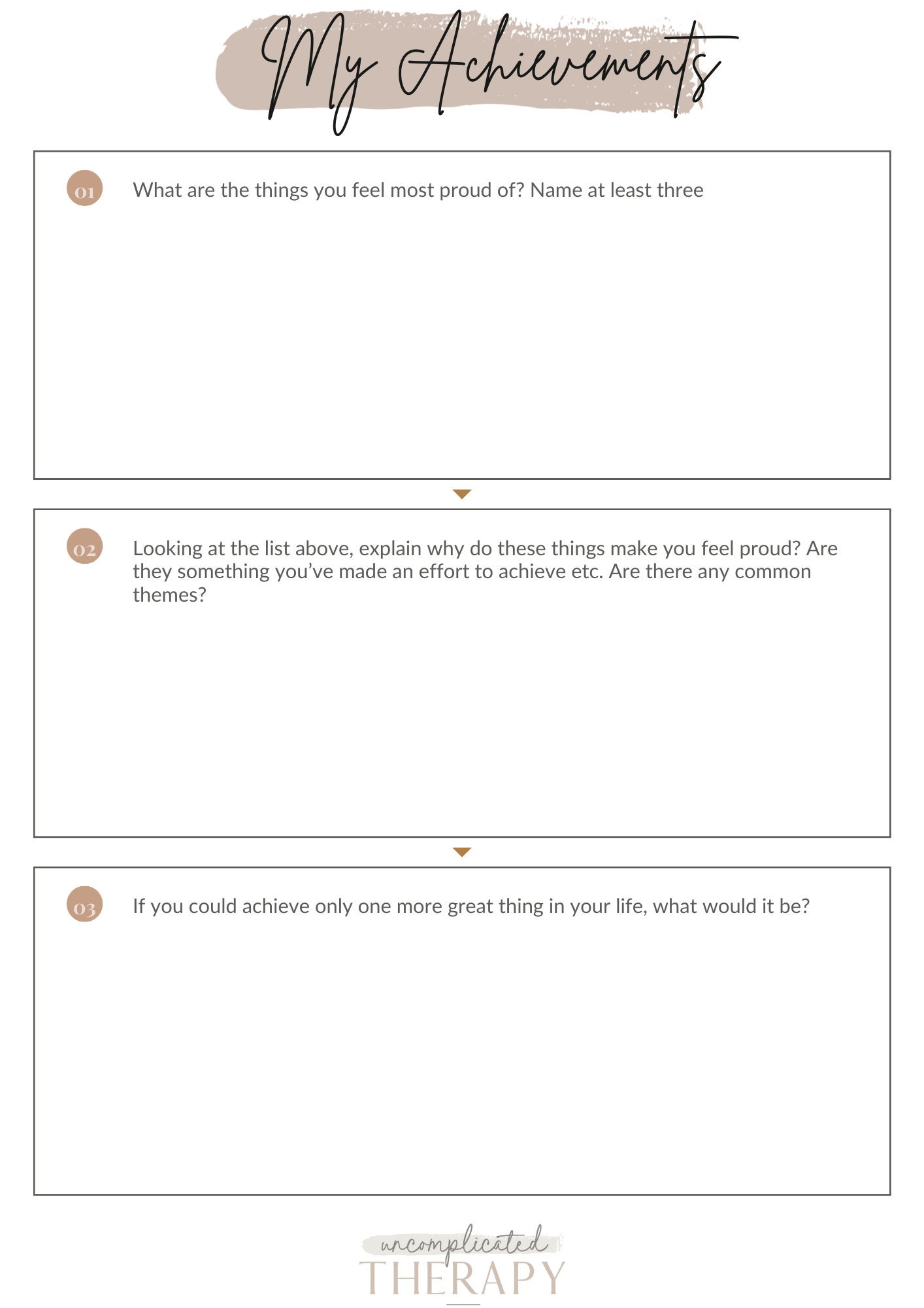 My Achievements|therapy Worksheets|counseling Resources|psychology ...