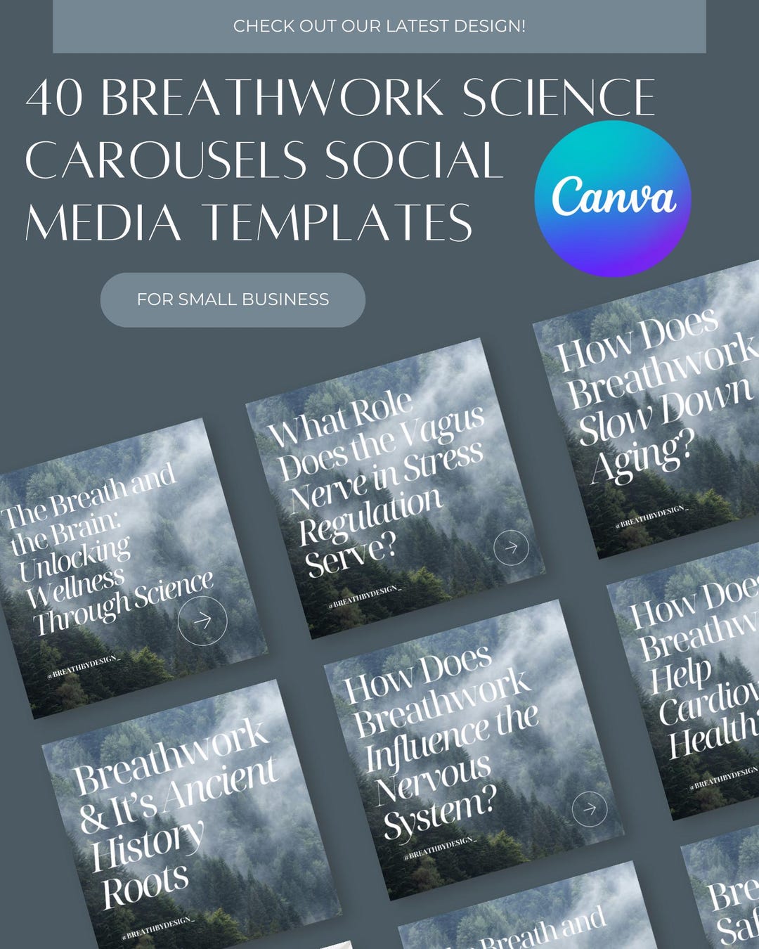 40 Breathwork & Science Canva Templates: Social Media Carousels ...