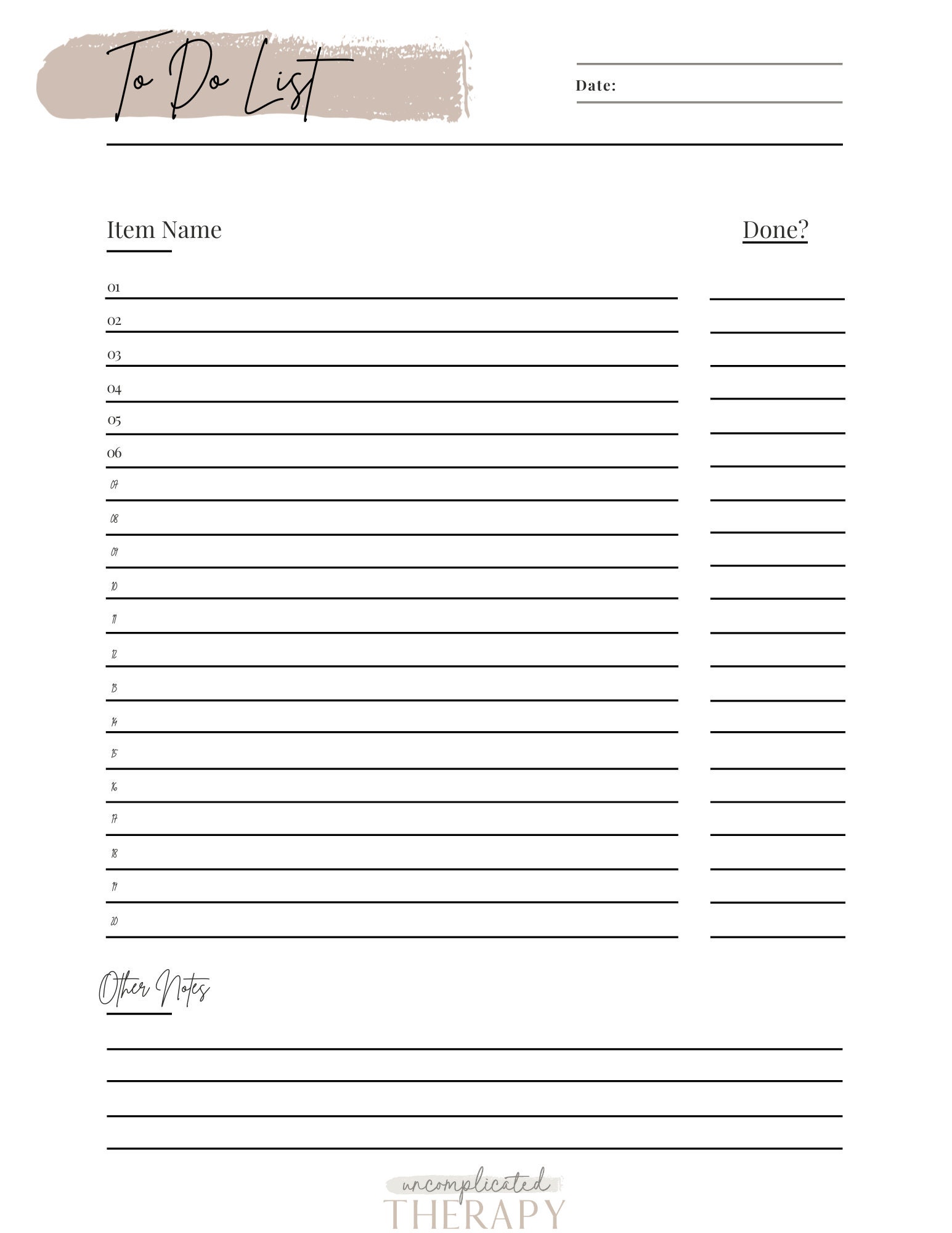 To Do List Planner Worksheet For Therapists, Counselors, Coaches ...