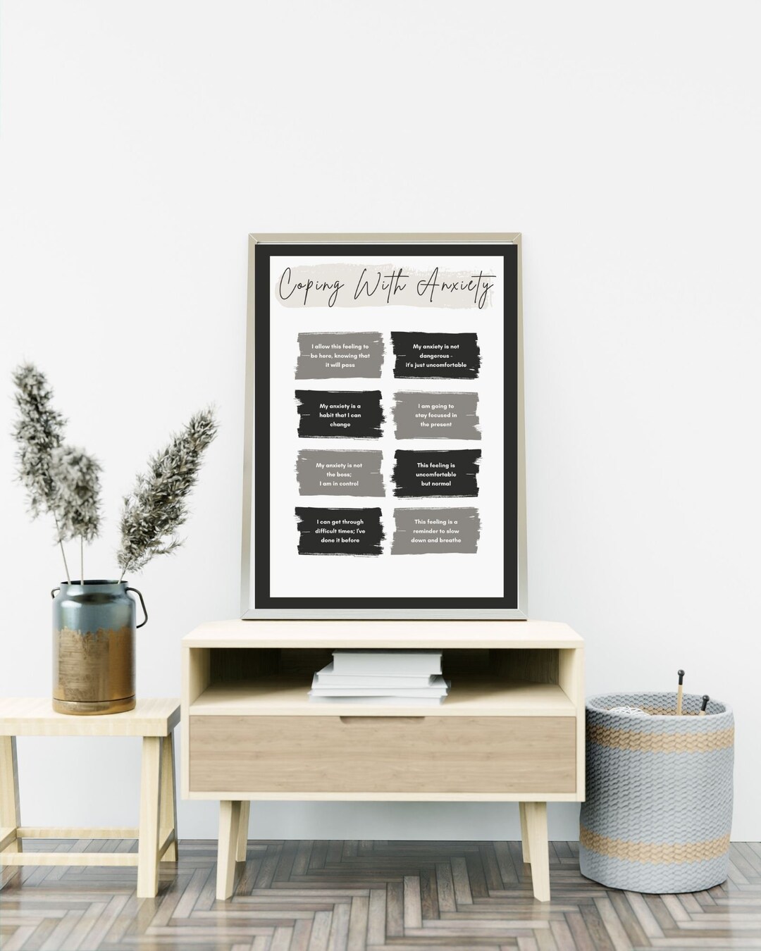 Coping Skills for Anxiety Poster: Therapy Office Decor (digital Print ...