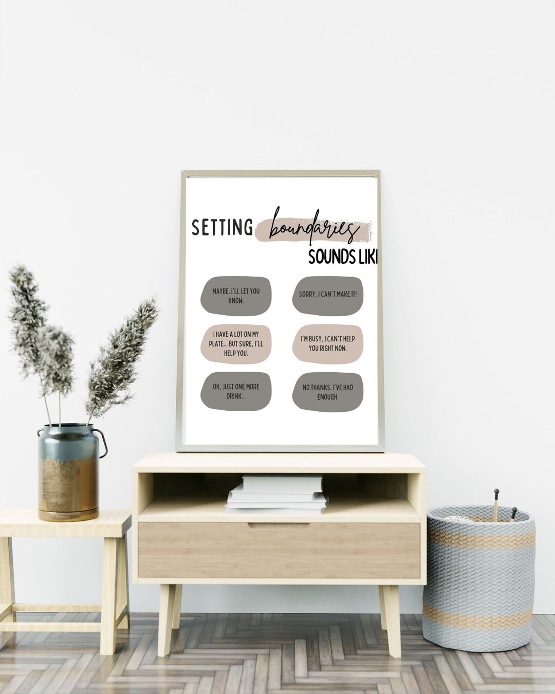 Setting Boundaries Sounds Likeposter| Therapy Office Decor | Counseling ...