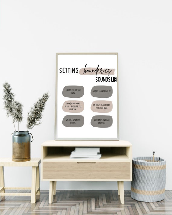 Setting Boundaries Sounds Likeposter Therapy Office Decor - Etsy