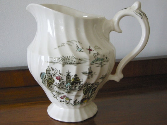 Myott Pitcher / Jug Pagoda Pattern Made In England | Etsy