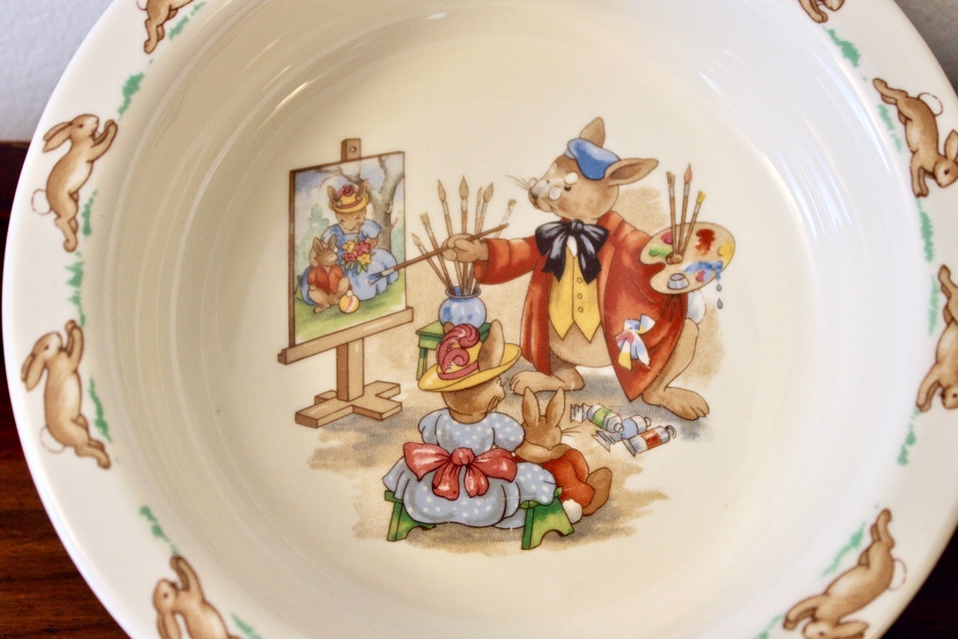 1980s Bunnykins Royal Doulton Bowl/ Nursery Plate Portrait Painter ...