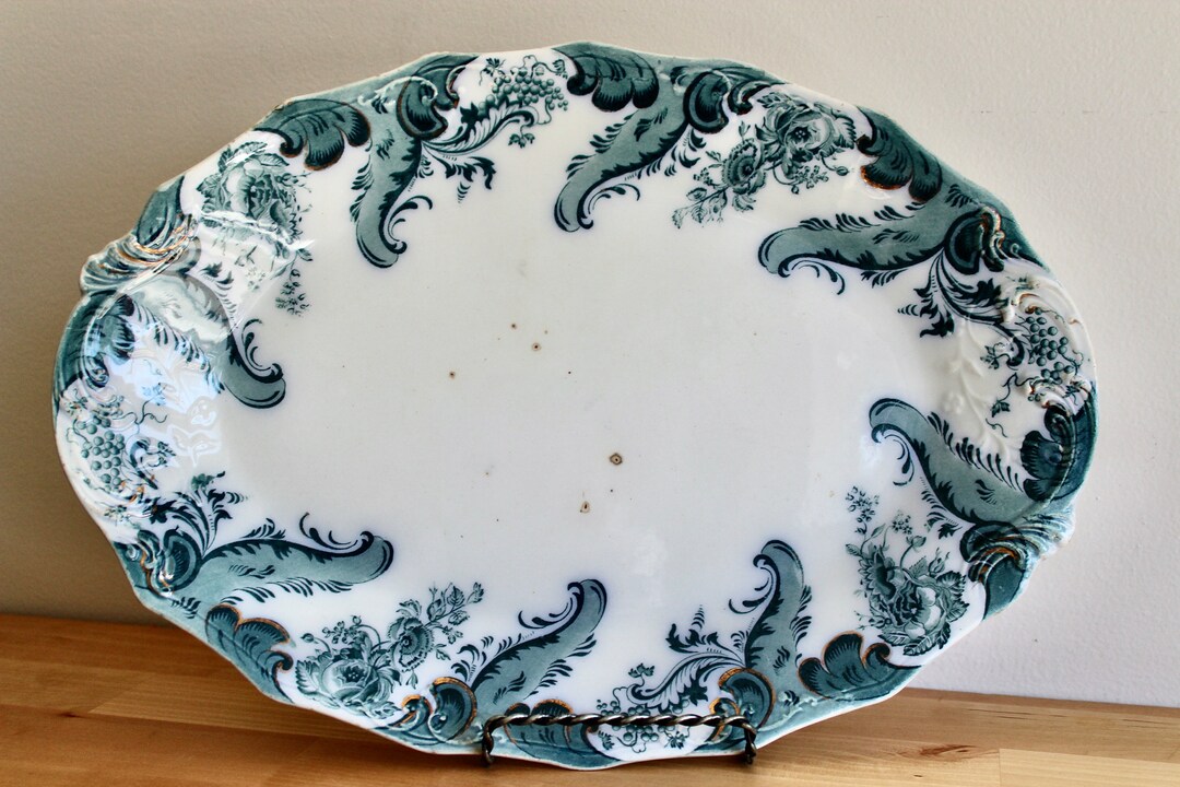 1890’s Antique Platter ~ Made by WH Grindley ~ Argyle Pattern ~ Blue ...