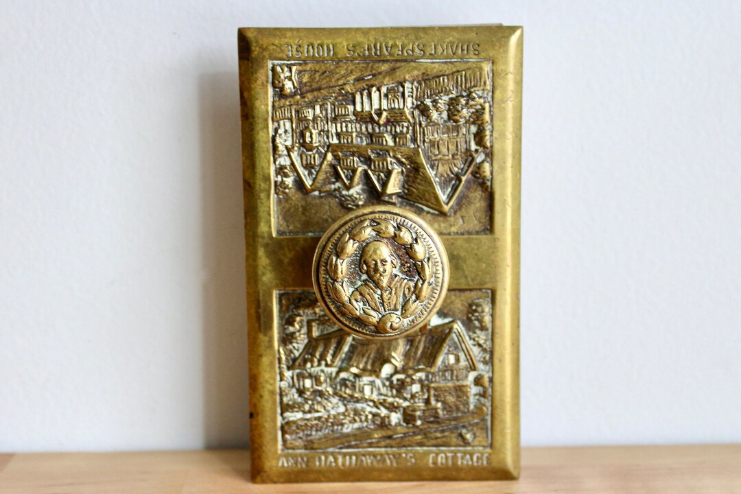 Antique Ink Rocker Blotter ~ Shakespeare ~ Anne Hathaway ~ Brass and ...