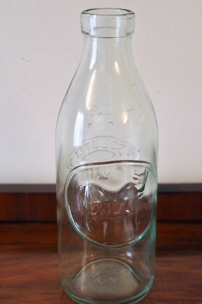 Vintage Glass Milk Bottle Absolutely Pure Milk Made in - Etsy
