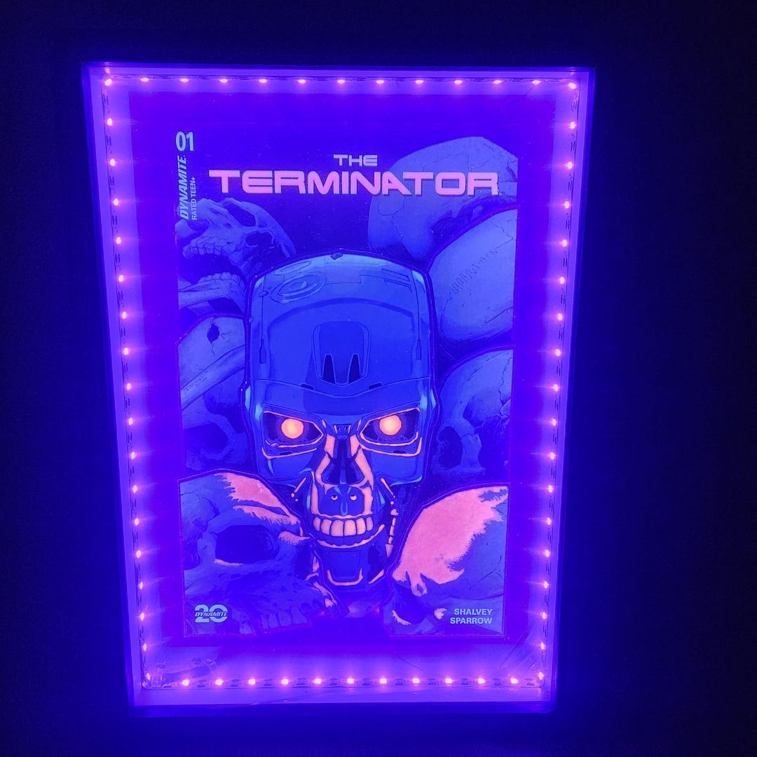 Terminator 1 3D Shadow Box Collage Comic Cover LED Light Up - Etsy