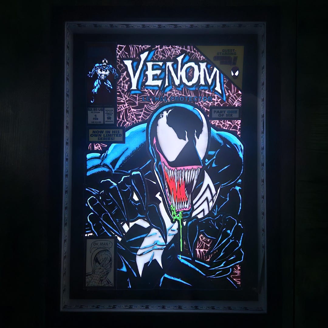 Venom Lethal Protector #1 3D LED Light-up Shadow Box - Etsy