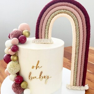 Macrame Rainbow Asymmetrical Cake Topper // Wall Hanging Fibre Fiber ...