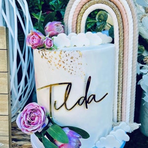 Macrame Rainbow Asymmetrical Cake Topper // Wall Hanging Fibre Fiber ...