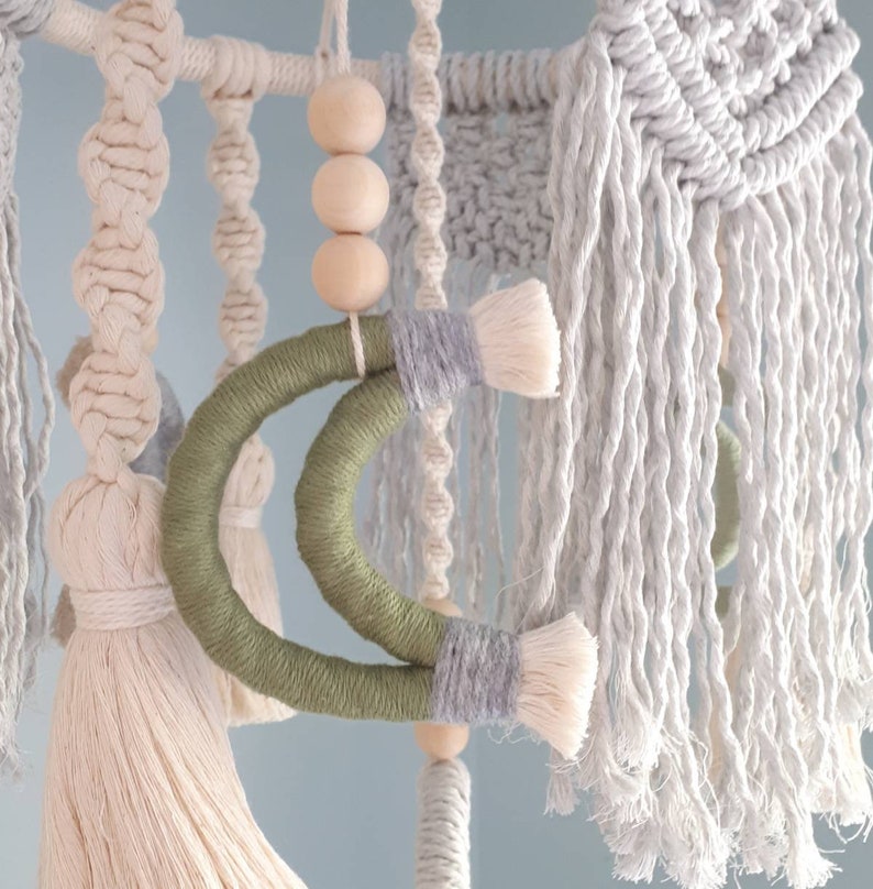 CUSTOM COLOURS Macrame crescent moon wall hanging / | Etsy