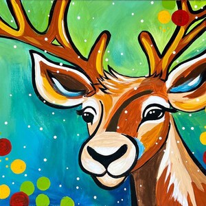 Reindeer Paint Party Kit, DIY Traceable Template (digital Download) - Etsy