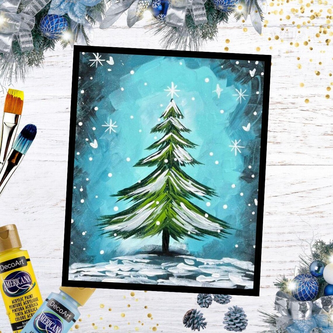 Digital Download, Magical Tree Template, Paint Party, 11x14 - Etsy