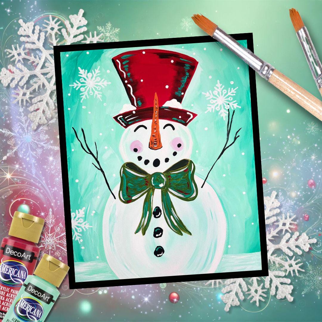 Holiday Snowman DIY Paint Party Kit, Printable Tracer (digital Download ...