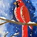Digital Winter Cardinal, DIY, Instant Download, Template, Paint Party ...
