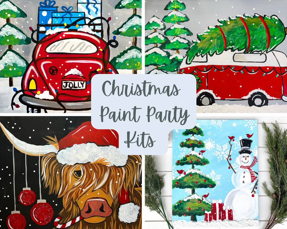 Snowman Paint Party Kit, Beginner DIY Canvas Art - Etsy