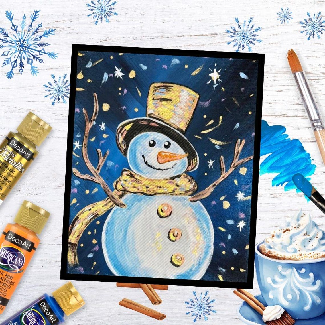 Snowman Paint Party Kit, DIY Traceable 11x14 (digital Download) - Etsy