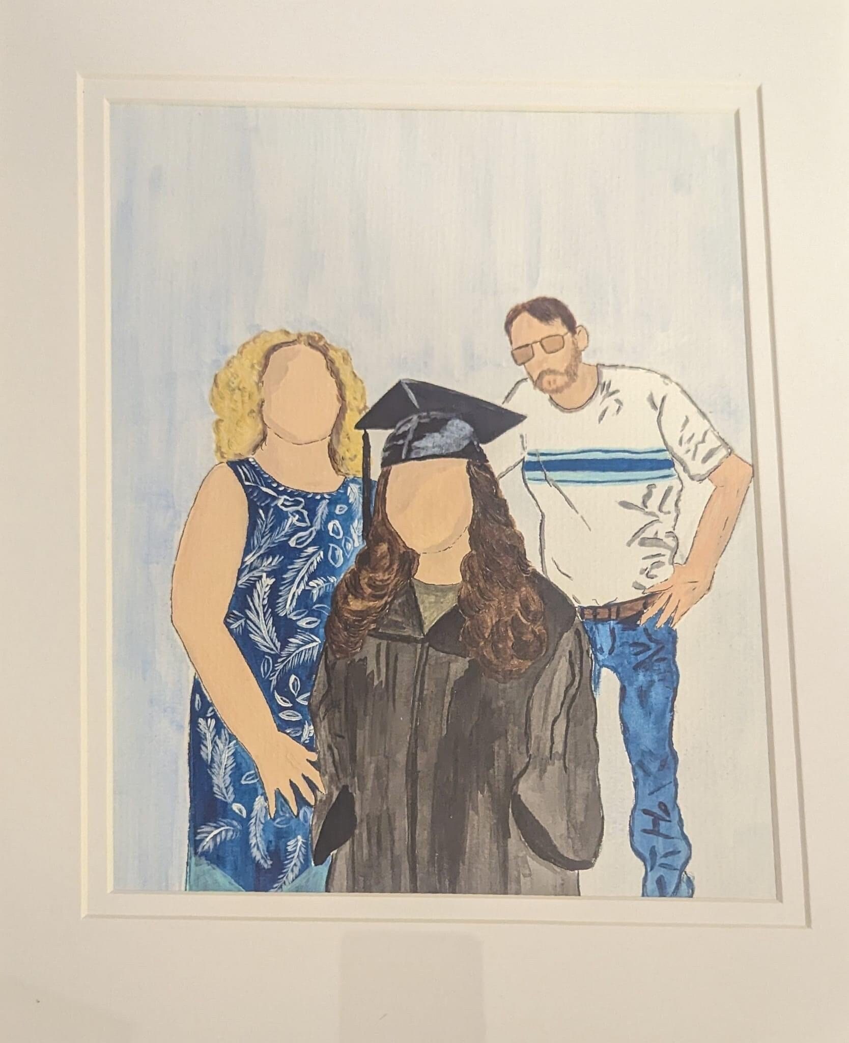 Faceless Acrylic Portrait Painting, Custom Original Art Portrait ...