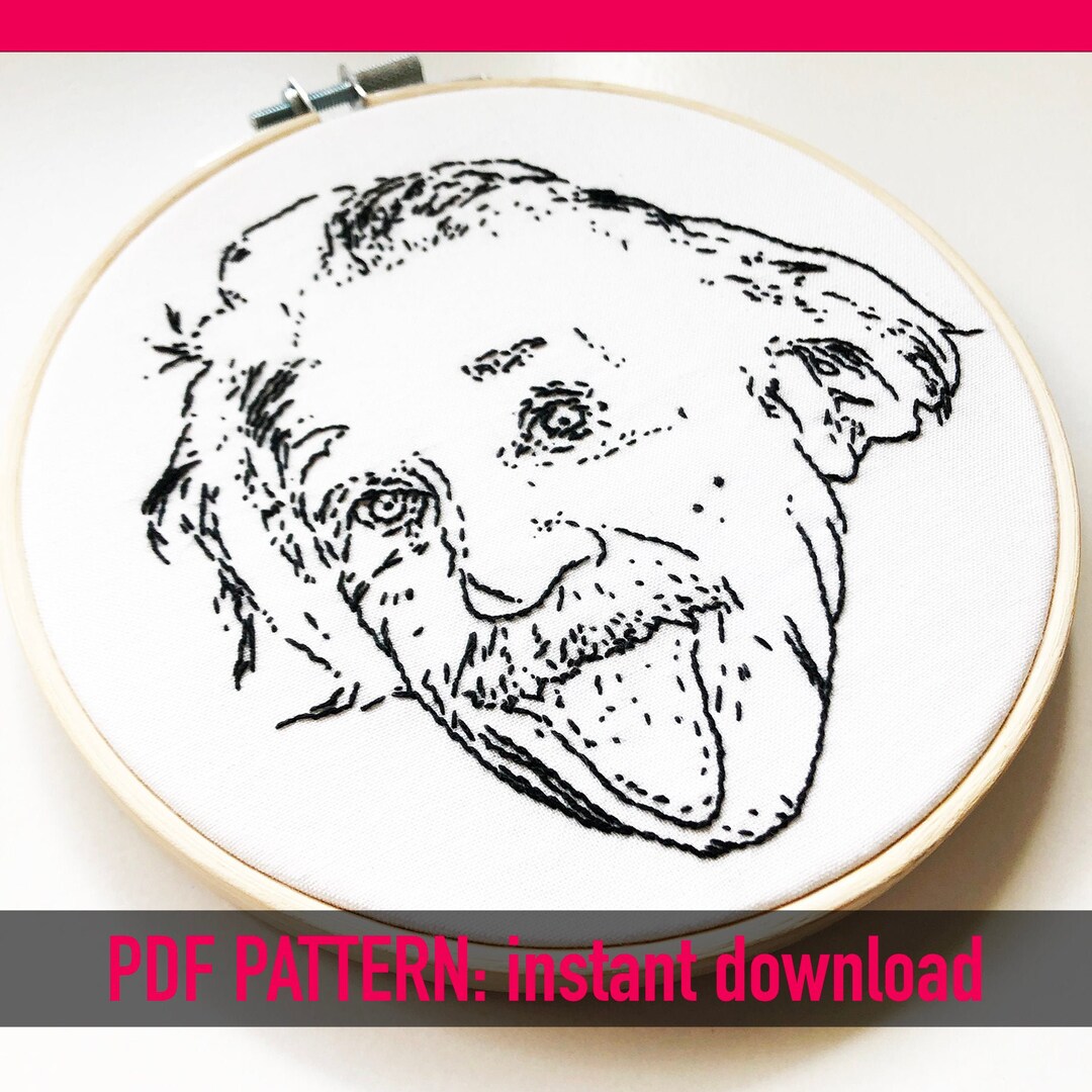 Digital Embroidery Pattern Science Einstein Portrait PDF - Etsy