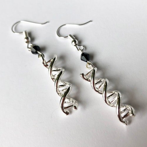 Silver or Gold DNA Earrings Sterling Silver Science Jewelry - Etsy