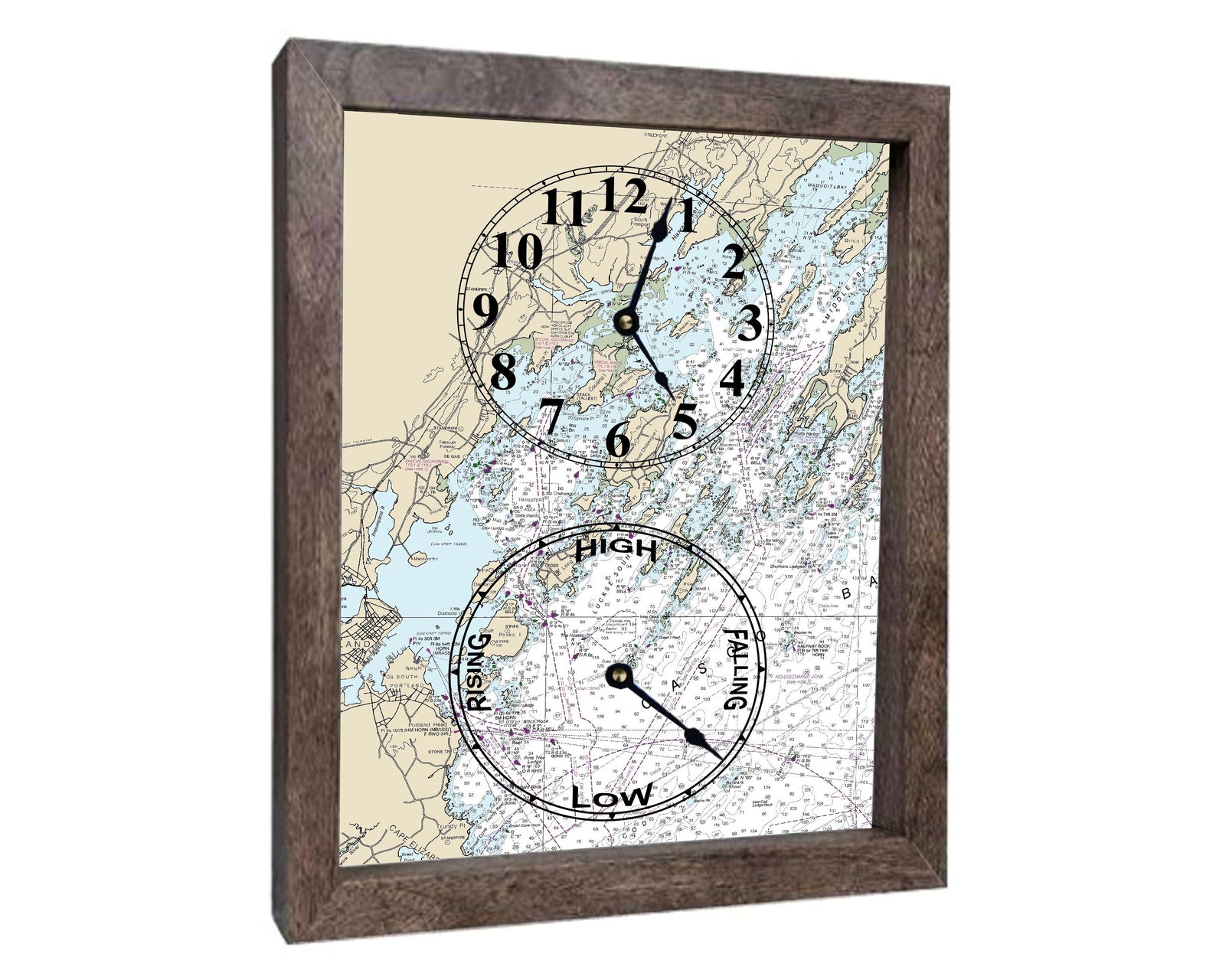 Nautical Chart Wall Clock in Barn Wood Frame | Etsy