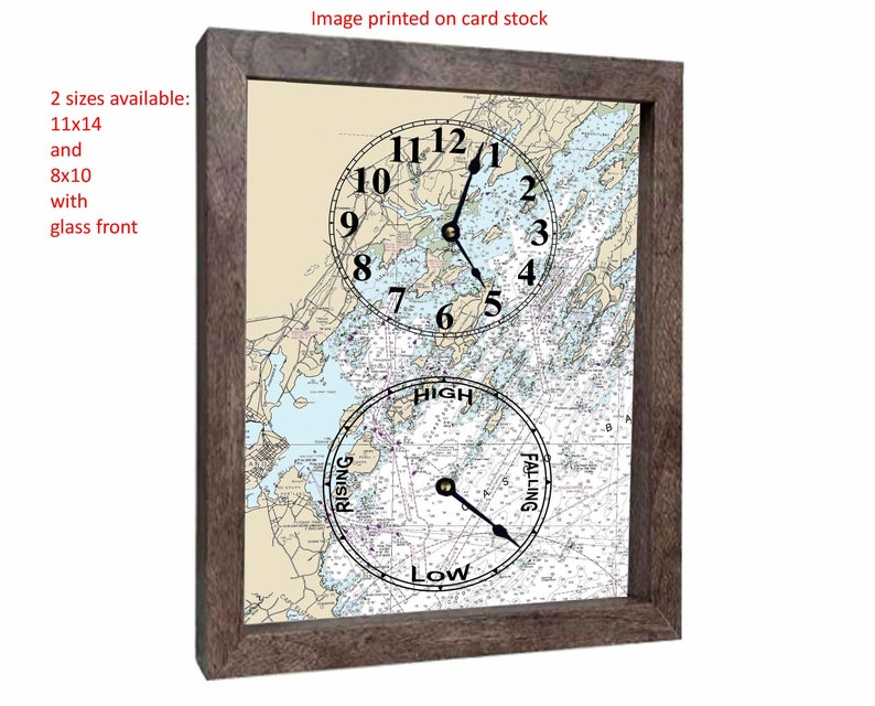 Nautical Chart Wall Clock in Barn Wood Frame - Etsy