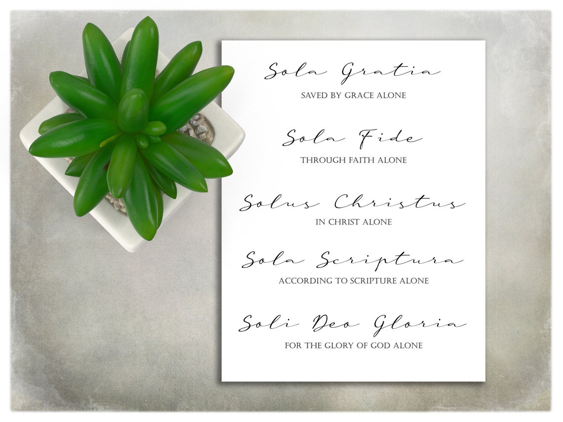 5 Solas Printable Word Stickers Clip Art for Bible - Etsy