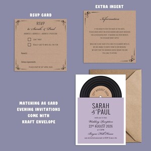 Rustic 'vinyl' Record CD Wedding Invitation, Personalised Kraft Sleeves ...