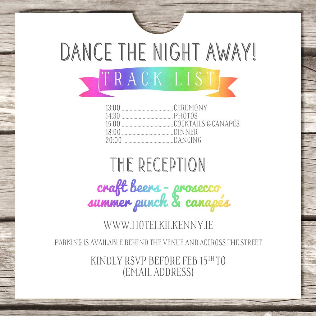 Retro 'vinyl' Record CD Wedding Invitation | Etsy UK