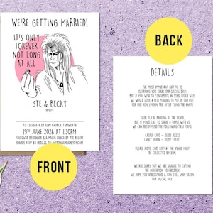 Jareth Wedding Invitations, Labyrinth Wedding Invites, David Bowie ...