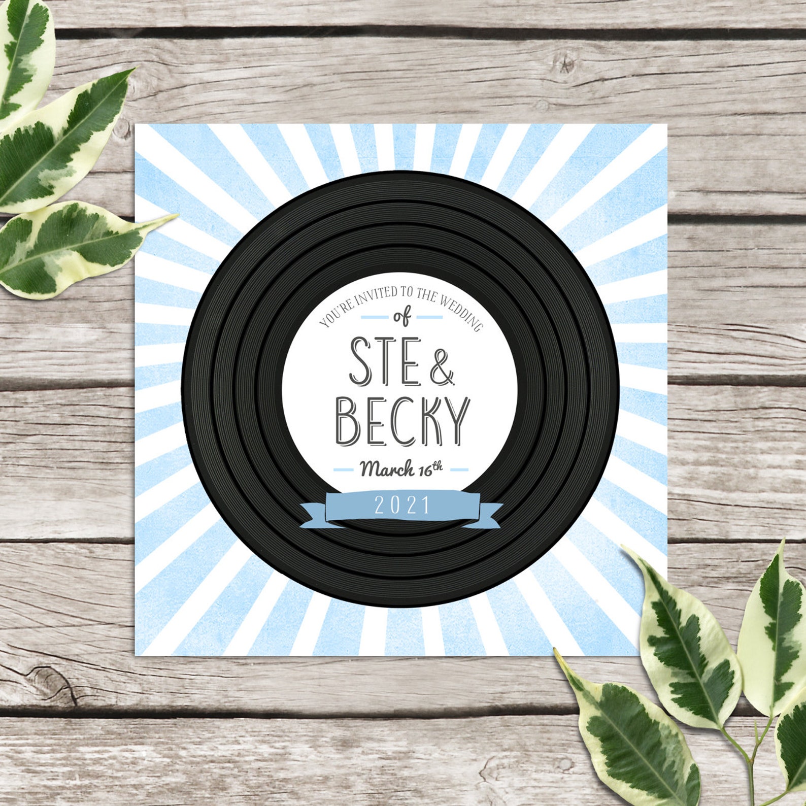 Retro Vinyl Record Wedding Invitation Personalised Record - Etsy UK