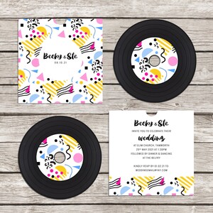Retro 'vinyl' Record CD Wedding Invitation - Etsy