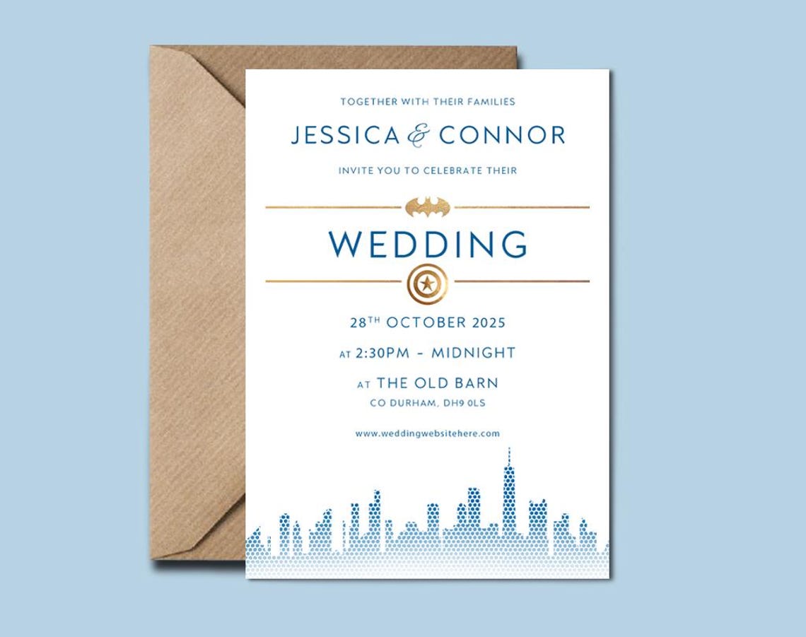 Comic Book Wedding Invitations, Super Hero Themed Wedding Invites With ...