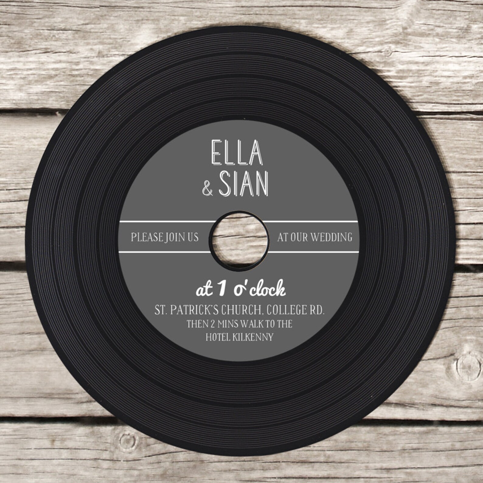 Retro 'vinyl' Record CD Wedding Invitation | Etsy UK