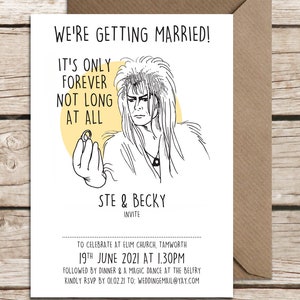Jareth Wedding Invitations, Labyrinth Wedding Invites, David Bowie ...