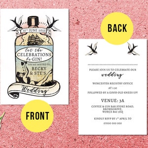 Sea / Gin / Tattoo Themed Wedding Invitation, Rockabilly Wedding - Etsy