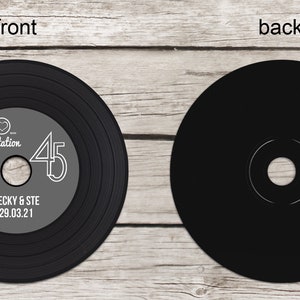 Retro 'vinyl' Record CD Wedding Invitation, Personalised CD Record ...
