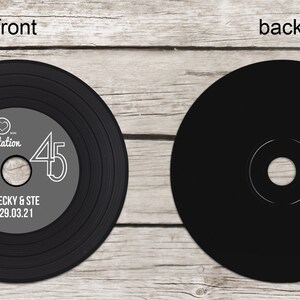 Retro 'vinyl' Record CD Wedding Invitation, Personalised CD Record ...